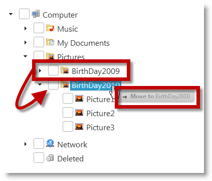Configuring the Look of the Drag Visual Tokens (igTree) - Ignite UI™ Help